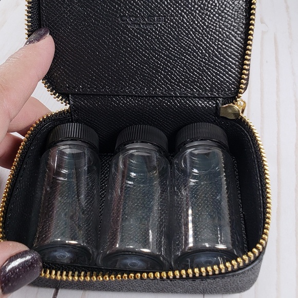 Coach | Bags | Coach Triple Pill Box Black Leather | Poshmark